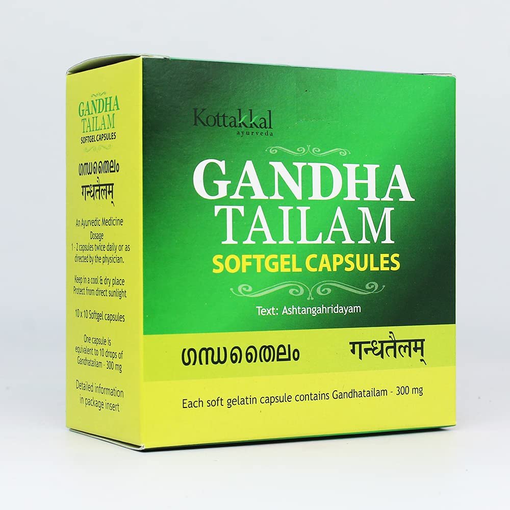 Kottakkal Gandha Tailam Soft Gel Capsules- 100 Caps pack - Ayurvedaproducts