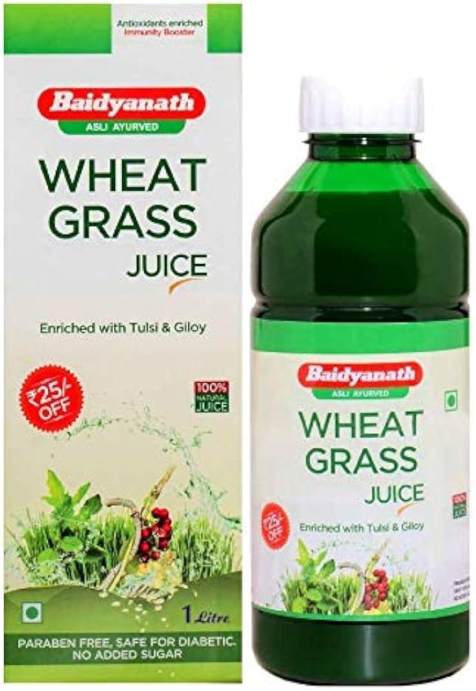 Baidyanath Wheatgrass Juice 500ml – Pure Wheatgrass Superfood Juice for ...